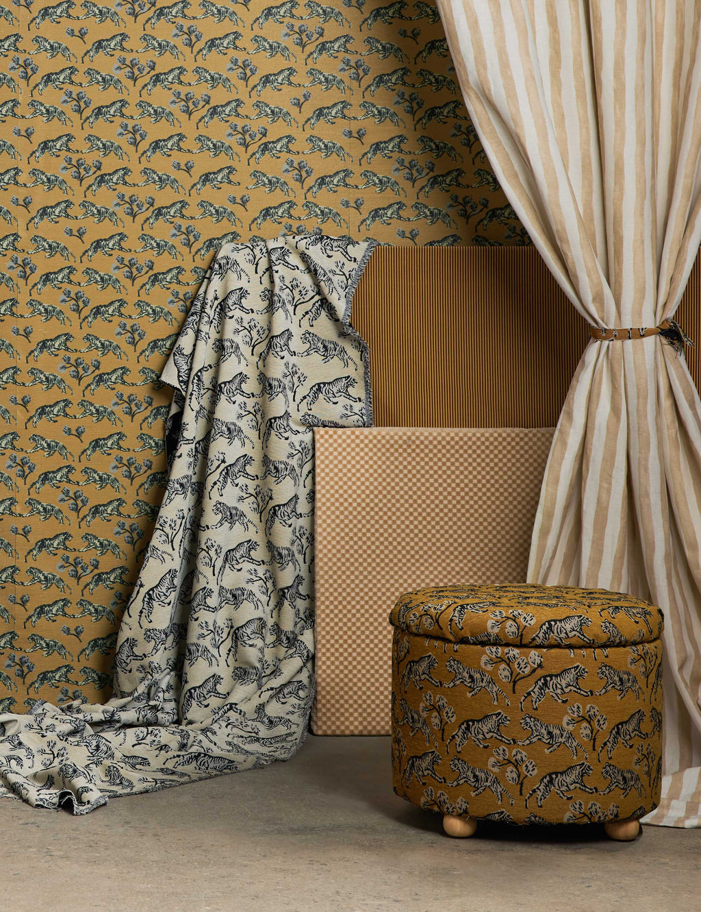 Lulu and Georgia - Striped Velvet Curtain Panel by Sarah Sherman Samue ...